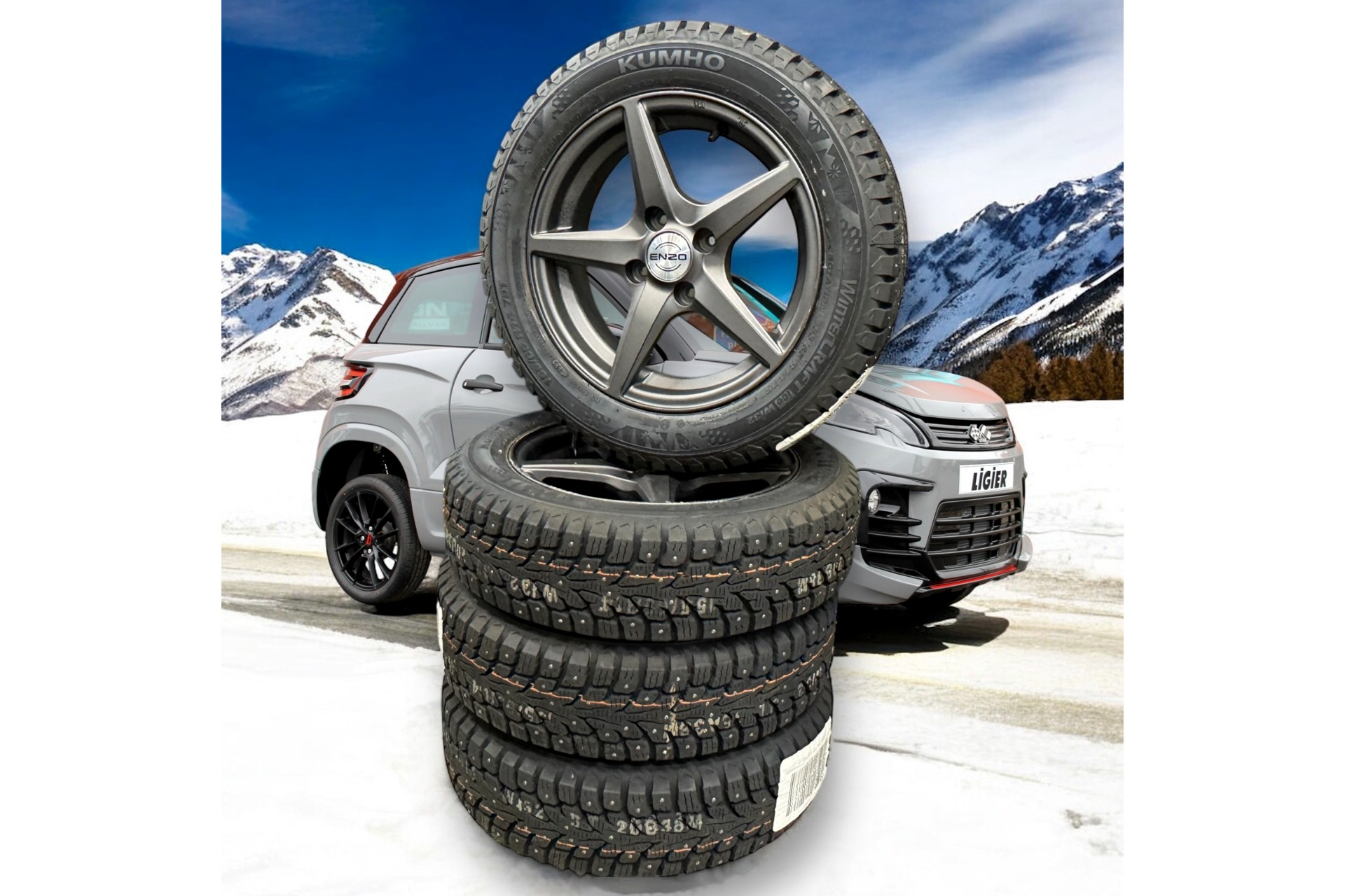 Vinterdäckspaket Dubb Ligier Kumho WinterCraft Ice Wi32 – SveaFordon ...